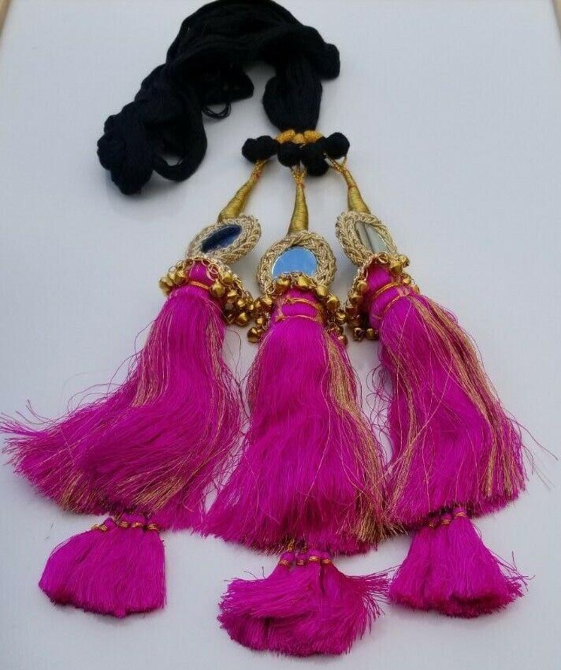Indian Punjabi Pranda Mehndi Jagoo Mirror Bridal Patiala Paranda Hair ...