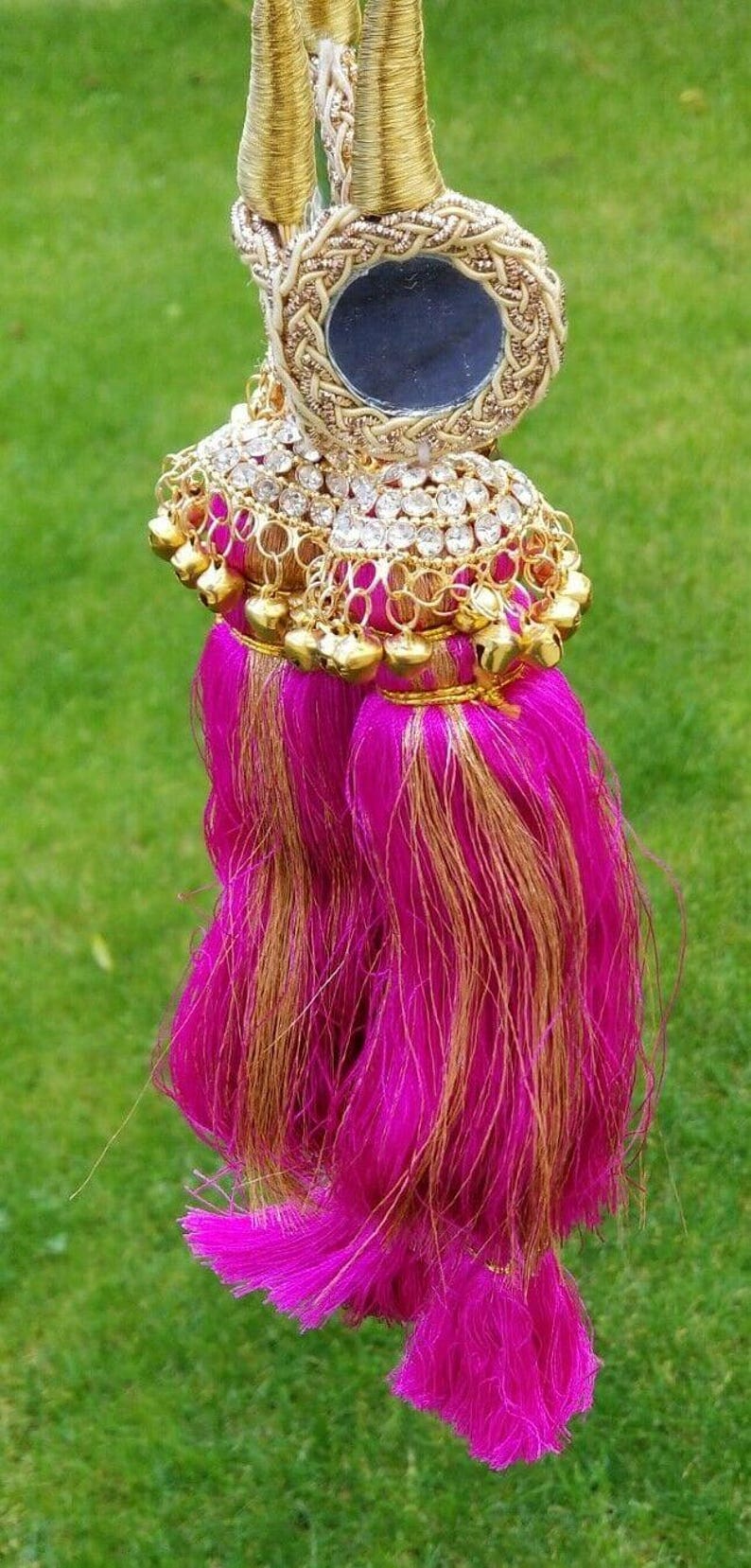 Indian Punjabi Pranda Mehndi Jagoo Mirror Bridal Patiala Paranda Hair ...