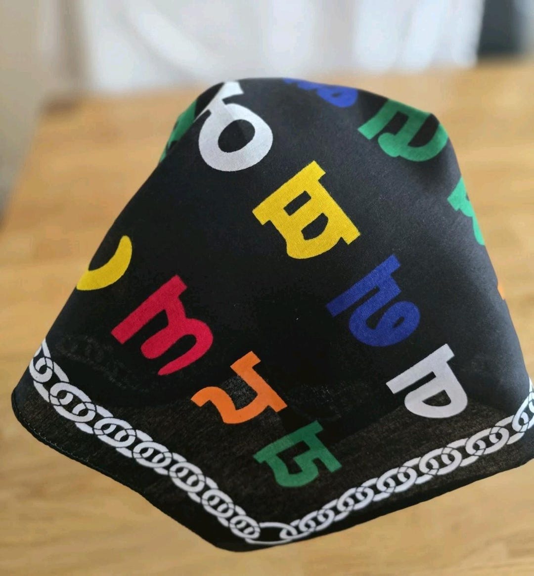 Punjabi Gurmukhi Alphabet Bandana Head Wrap Gear Rumal Handkerchief ...