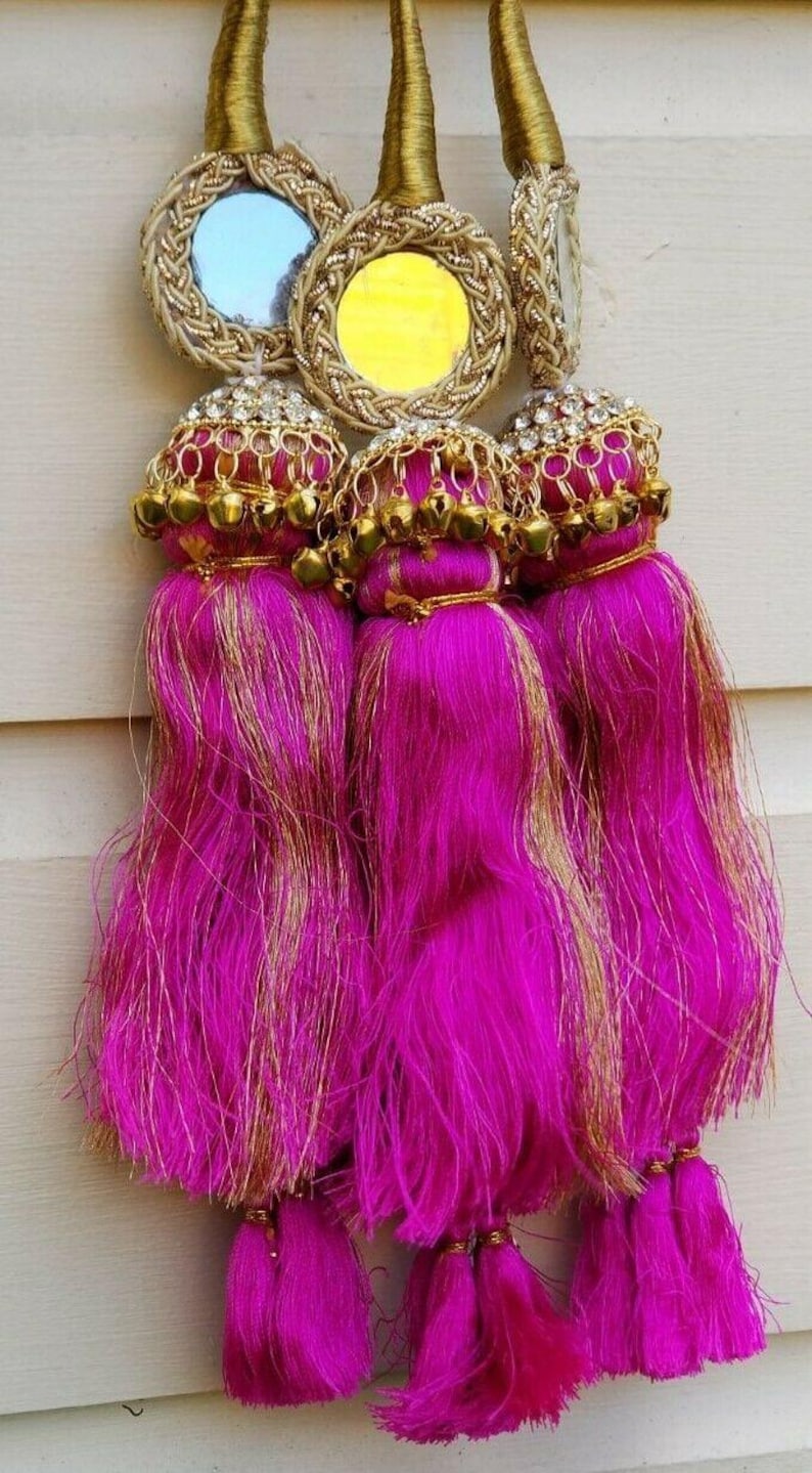 Indian Punjabi Pranda Mehndi Jagoo Mirror Bridal Patiala Paranda Hair ...
