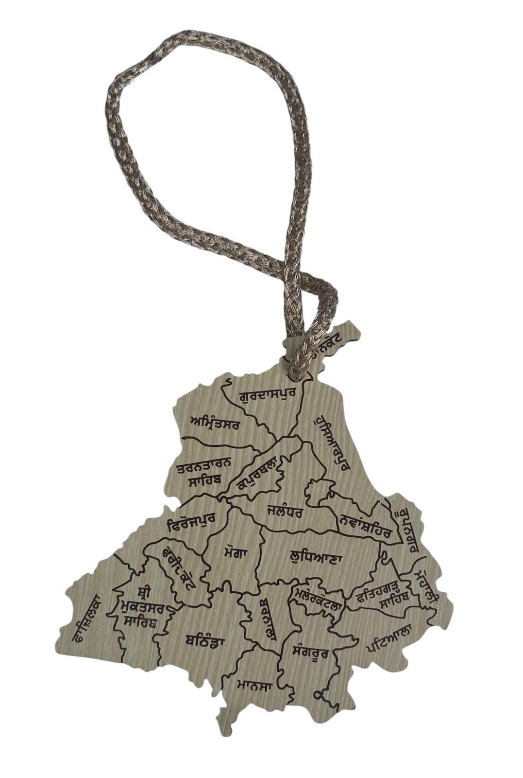 Punjab Map With Gurmukhi Alphabet Car Hanger Sikh Khalsa Punjabi ...