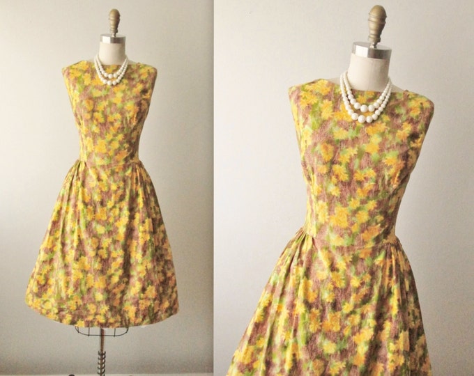 60s Floral Dress // Vintage 1960's Floral Print Garden Party Summer Mad ...
