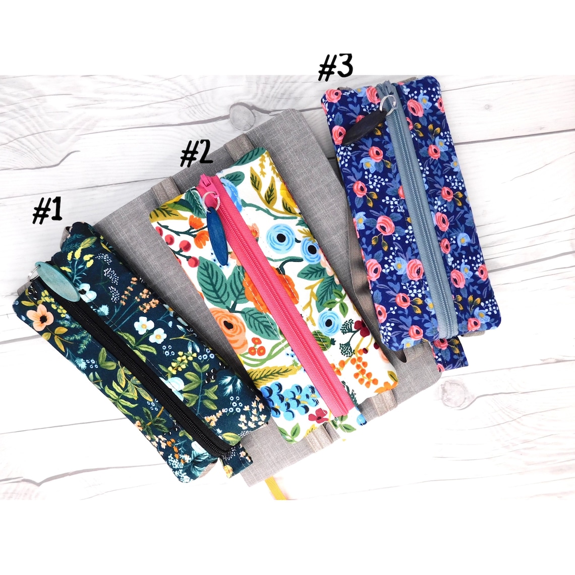 Floral Pencil Pouch/ Attachable Zipper Pouch/ Journal Pens/ | Etsy