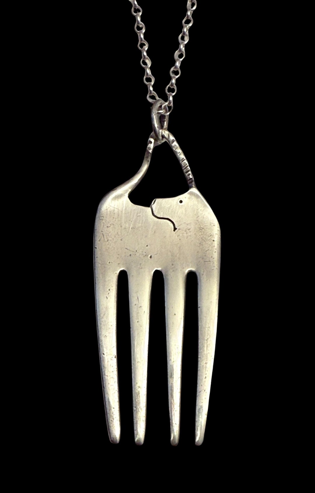 Fork Dog Jewelry, Dog Lovers Necklace, Sterling Silver Fork Necklace ...