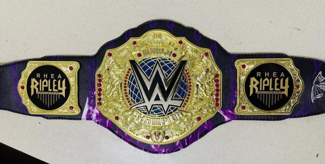 WWE Rhea Custom Wrestling Title Belt Replica 4mm/6mm/8mm Die Casting ...