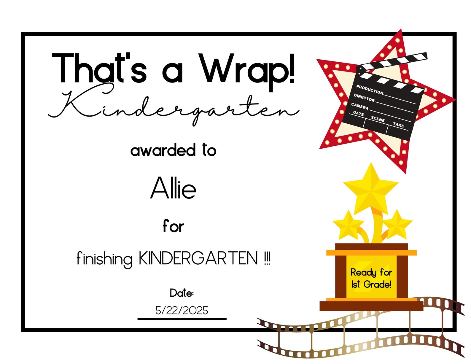 Free Editable End of Year Award Certificate | Printable Student ...
