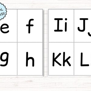 Alphabet Flashcards Printable | Uppercase and Lowercase Letters | Black ...