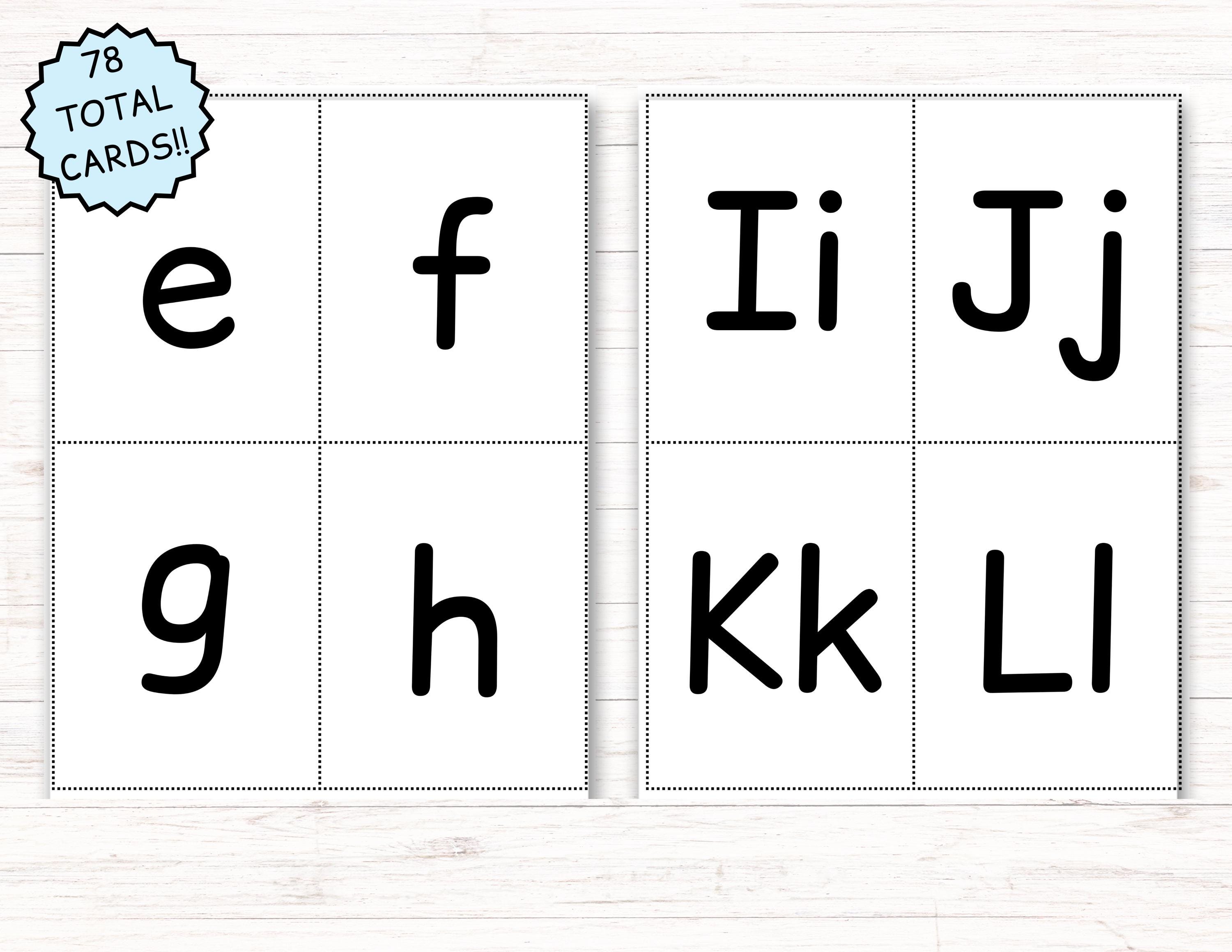 Alphabet Flashcards Printable | Uppercase and Lowercase Letters | Black ...