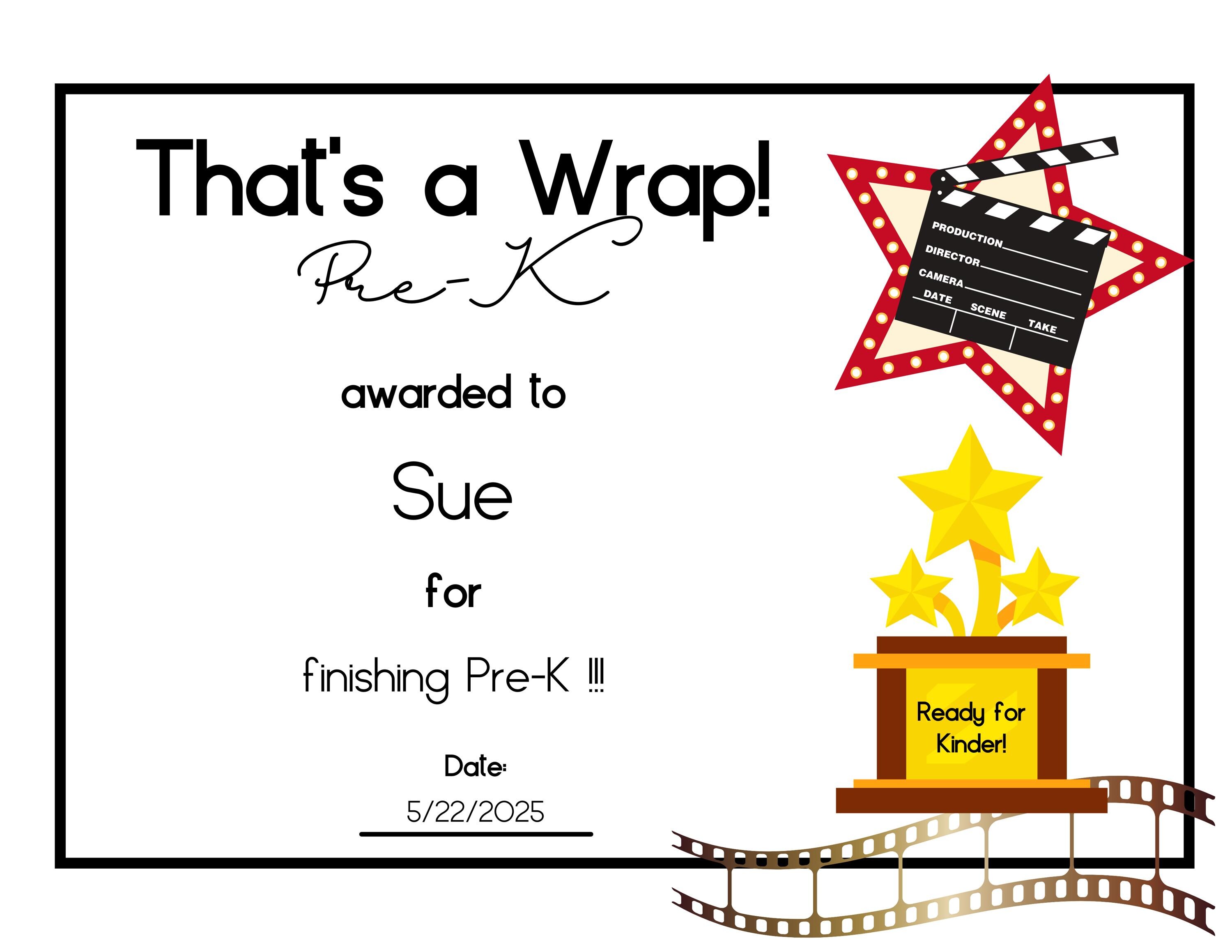 Free Editable End of Year Award Certificate | Printable Student ...
