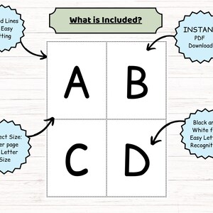 Alphabet Flashcards Printable | Uppercase and Lowercase Letters | Black ...