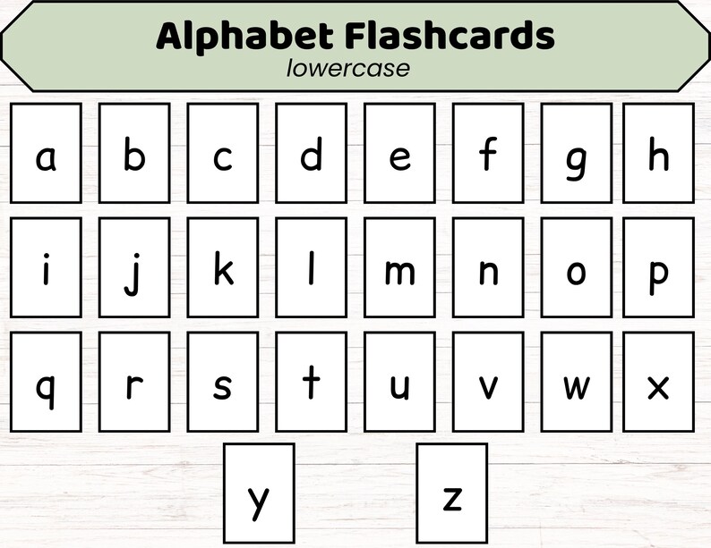 Alphabet Flashcards Printable | Uppercase and Lowercase Letters | Black ...