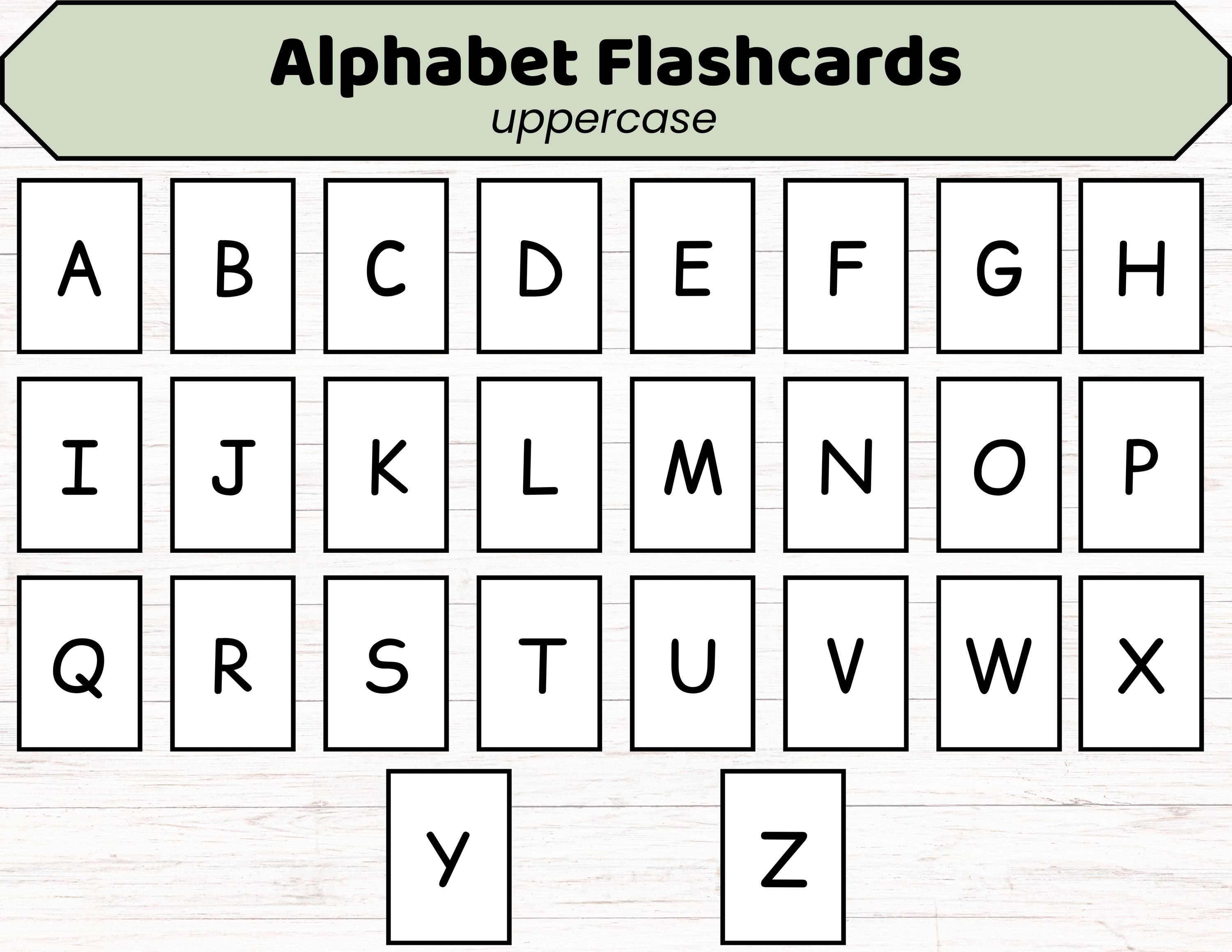 Alphabet Flashcards Printable | Uppercase and Lowercase Letters | Black ...
