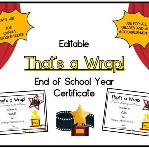 Free Editable End of Year Award Certificate | Printable Student ...