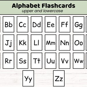 Alphabet Flashcards Printable | Uppercase and Lowercase Letters | Black ...