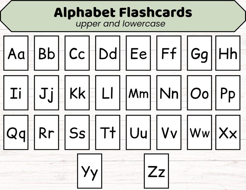Alphabet Flashcards Printable | Uppercase and Lowercase Letters | Black ...