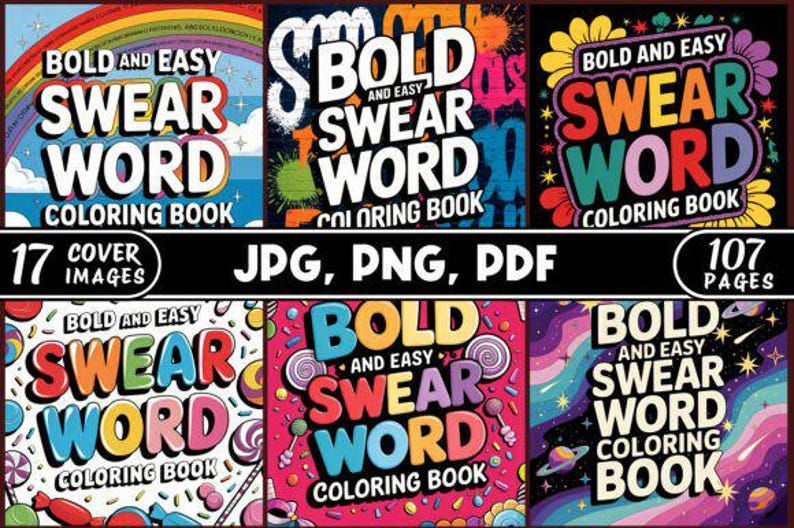 ADULT - Bold and Easy Swear Word Coloring Pages - Etsy