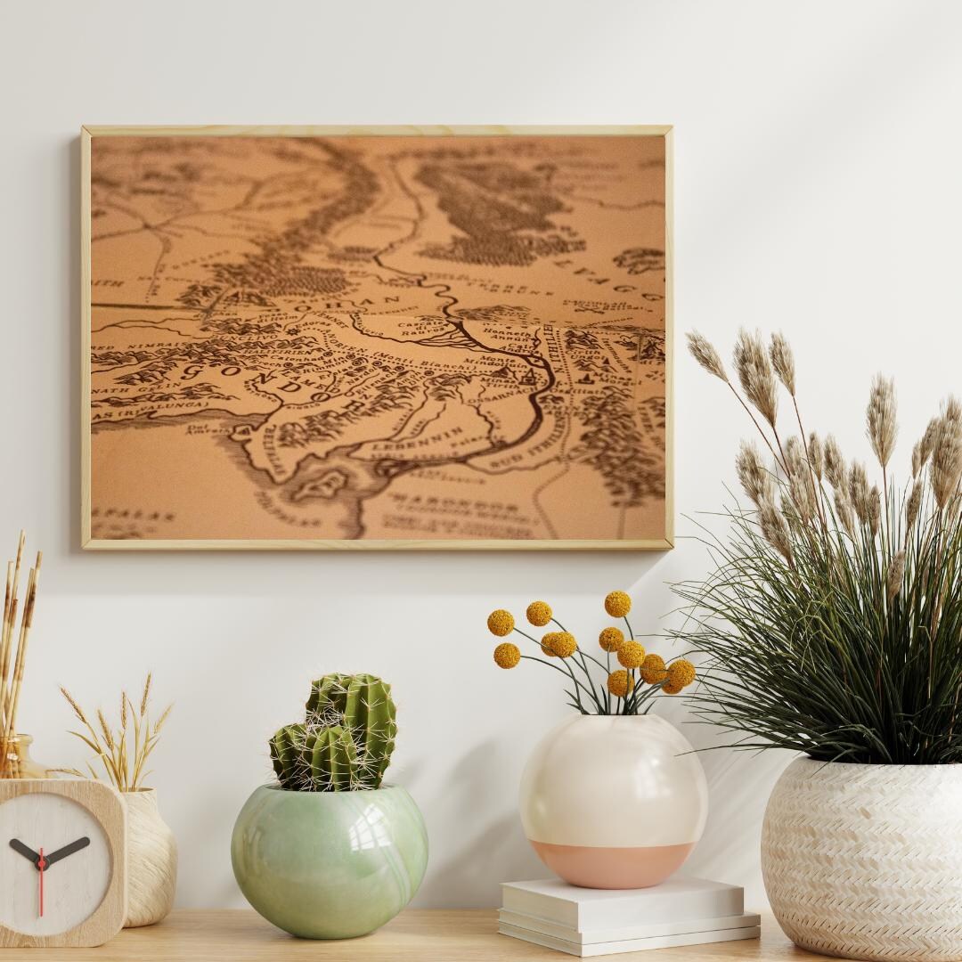 Middle Earth Map Poster – Vintage Lord of the Rings Wall Art for ...