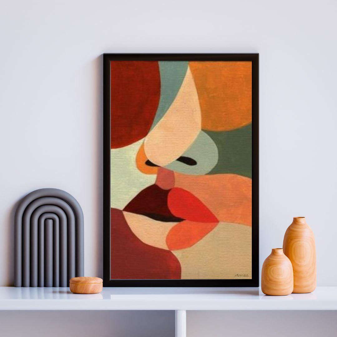 Expressionist Woman Kiss, Aesthetic Face and Lip Portrait of a Woman in ...