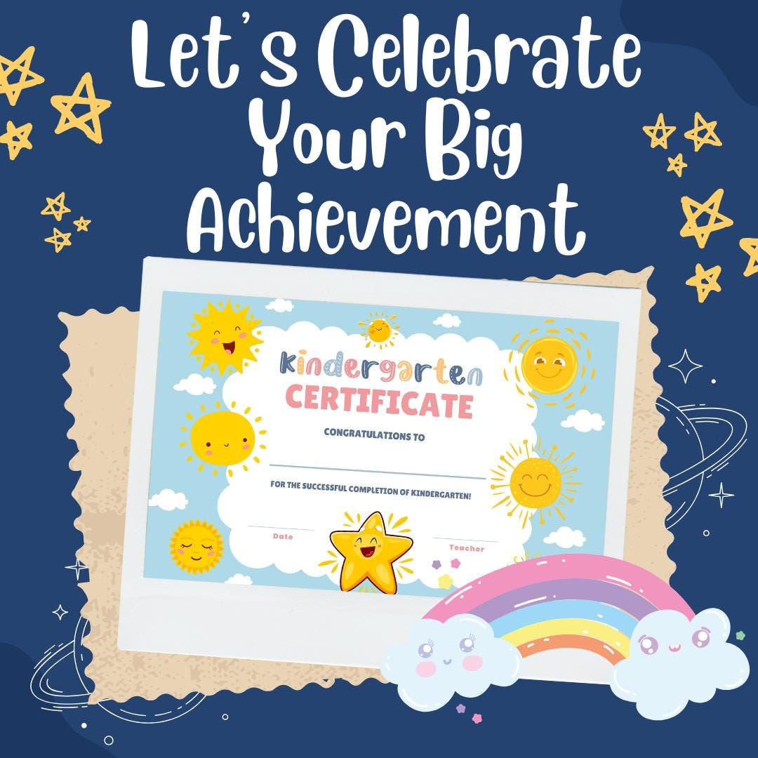 Printable Graduation Certificate for Kids: Fun Preschool Diploma (PDF ...