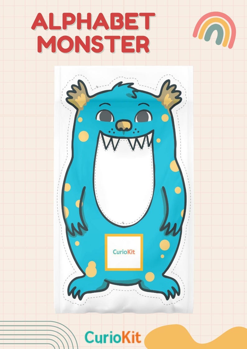 Alphabet Monster Game Printable for Kids 6 Page Fun Worksheet Learning ...