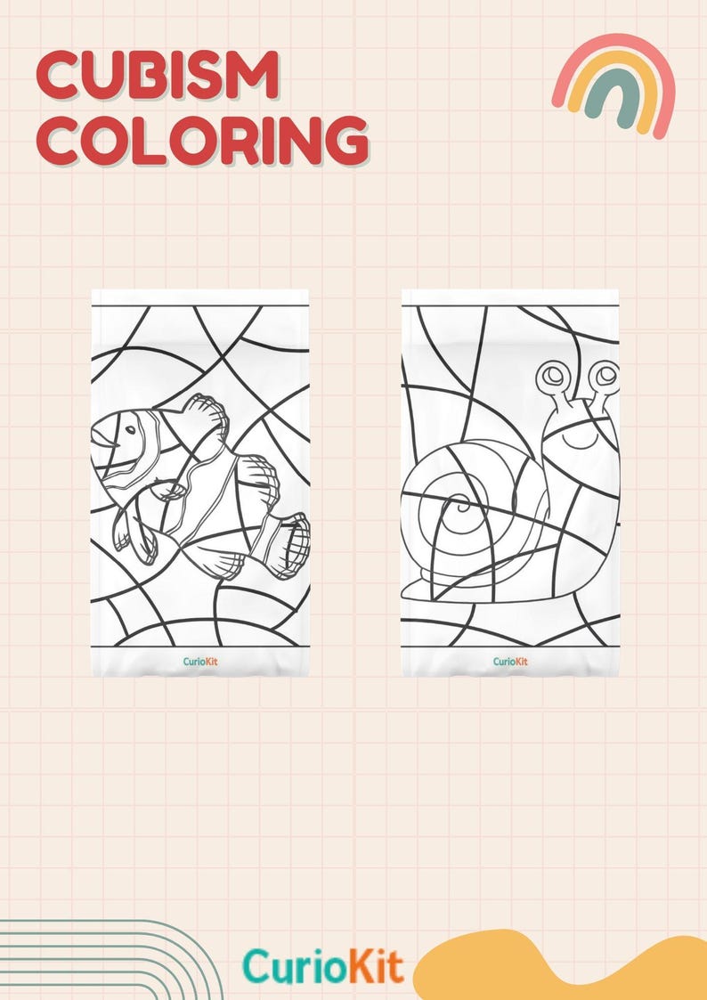 Cubism Coloring Pages for Kids – Printable Art Activity Inspired by ...