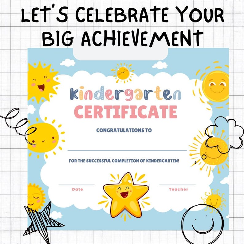 Printable Graduation Certificate for Kids: Fun Preschool Diploma (PDF ...