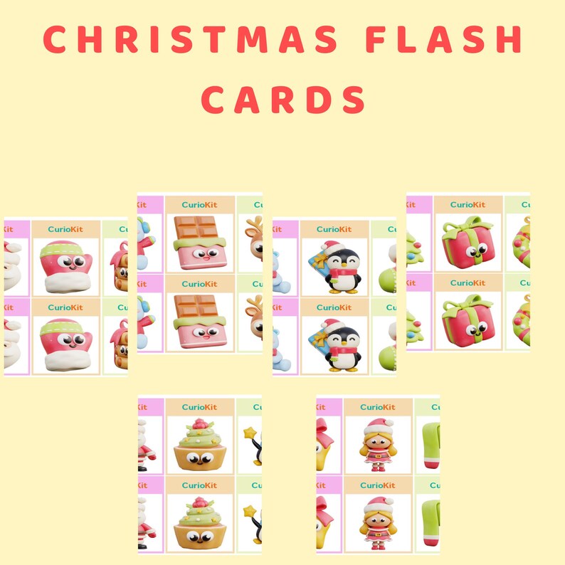 Christmas Flash Cards Printable | Holiday Learning Cards for Kids ...