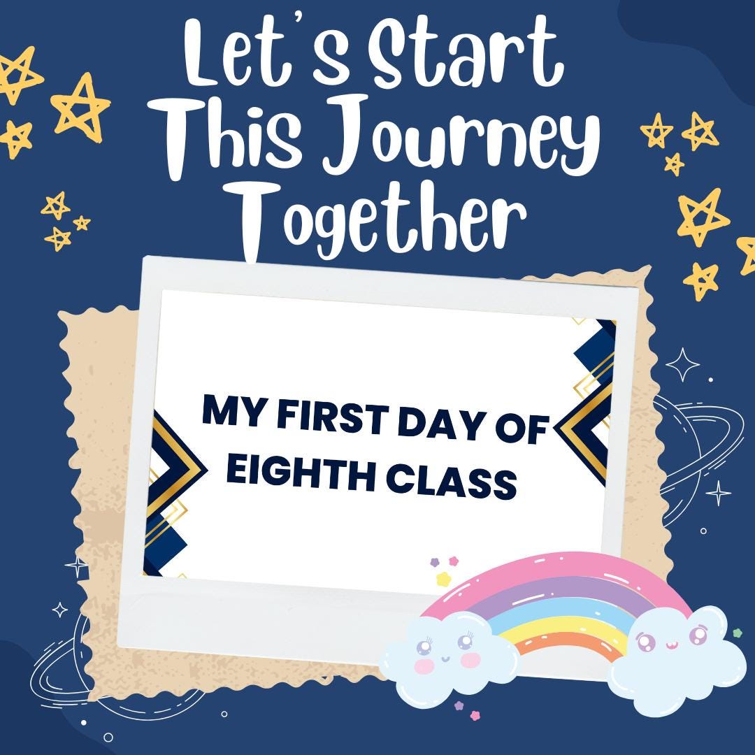 Eighth Class First Day Poster | Back to School Photo Prop (digital ...