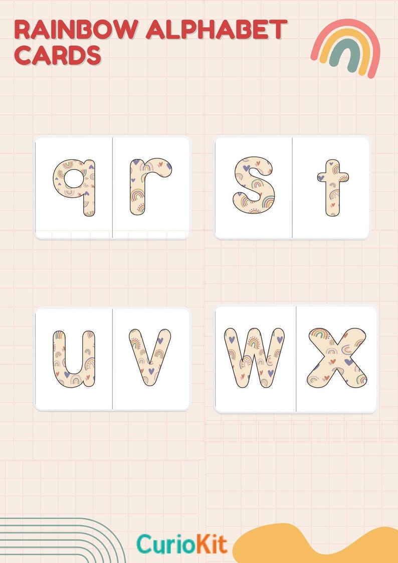 Rainbow Alphabet Flashcards for Kids | 13 Printable Pages | Upper ...