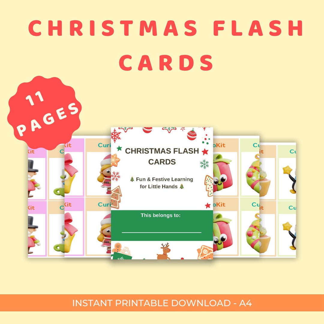 Christmas Flash Cards Printable | Holiday Learning Cards for Kids ...