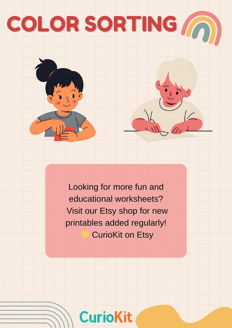 Color Sorting Game Printable: Preschool Kindergarten Activity (PDF ...