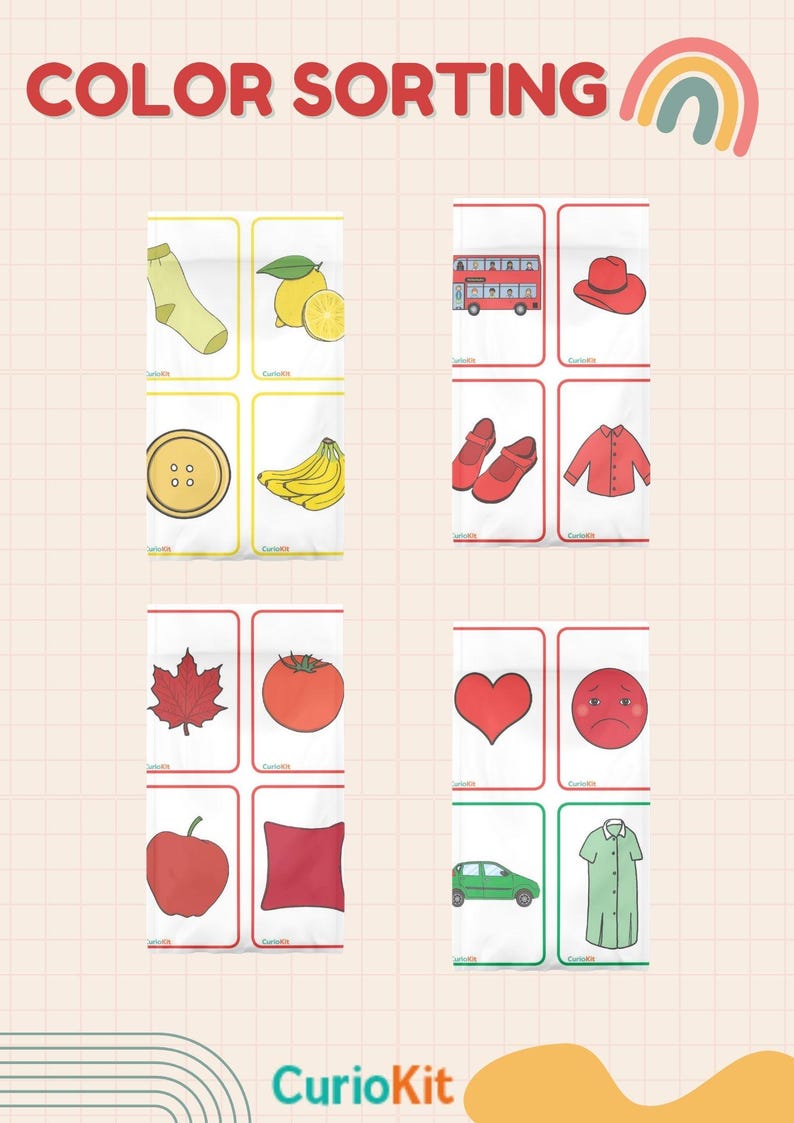 Color Sorting Game Printable: Preschool Kindergarten Activity (PDF ...