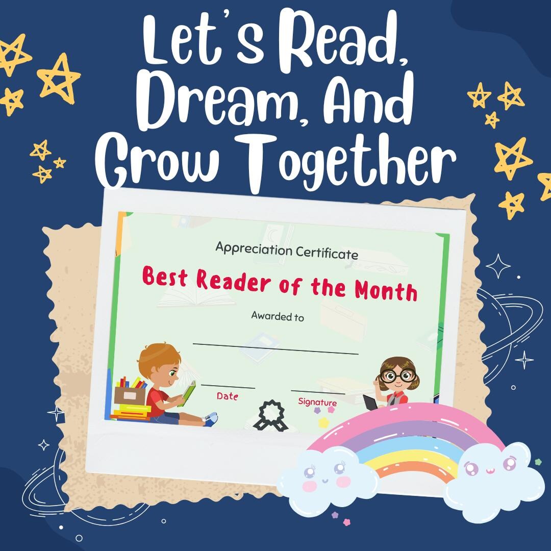 Best Reader of the Month Certificate Printable | Printable Reading ...