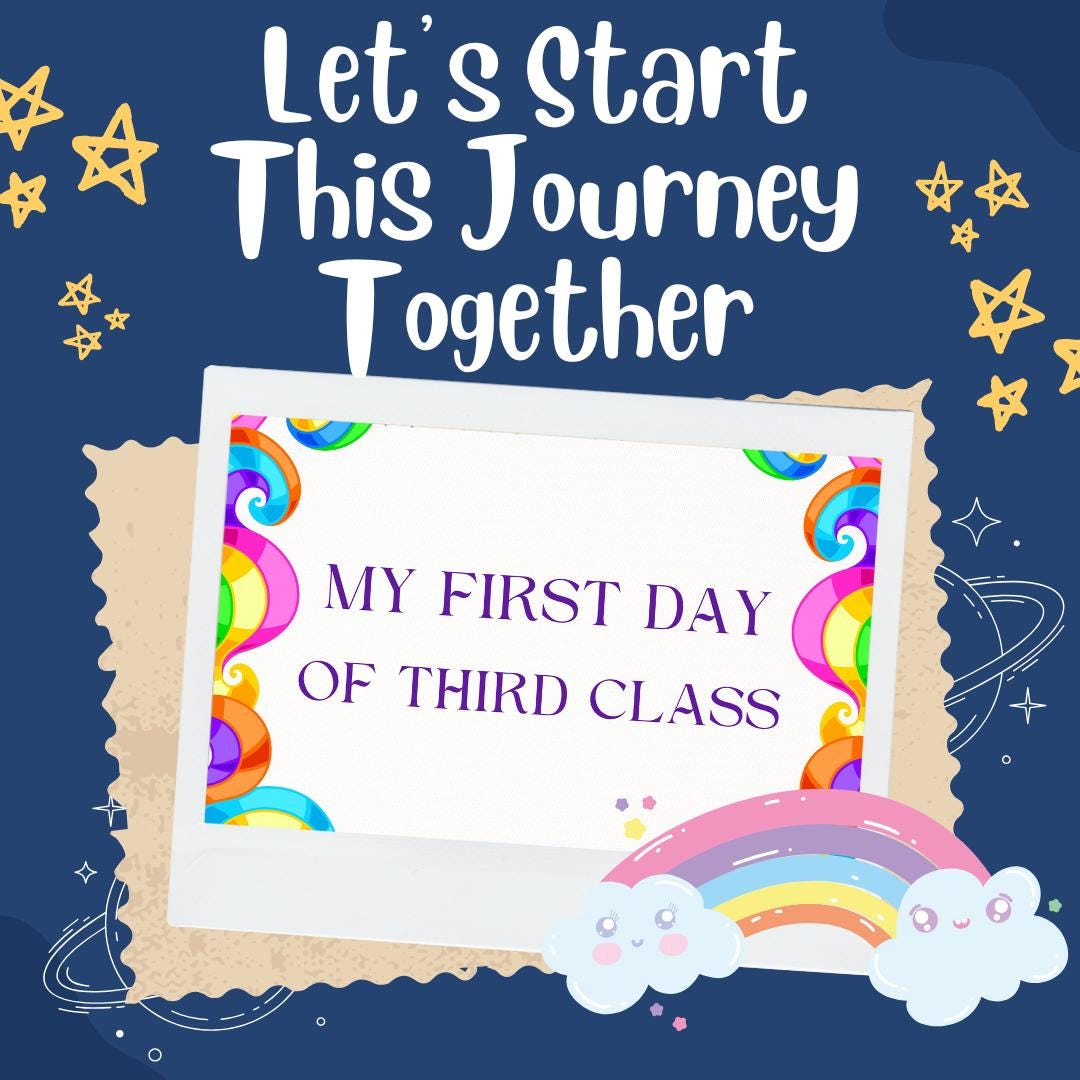 Third Class First Day Poster | Back to School Photo Prop (digital ...
