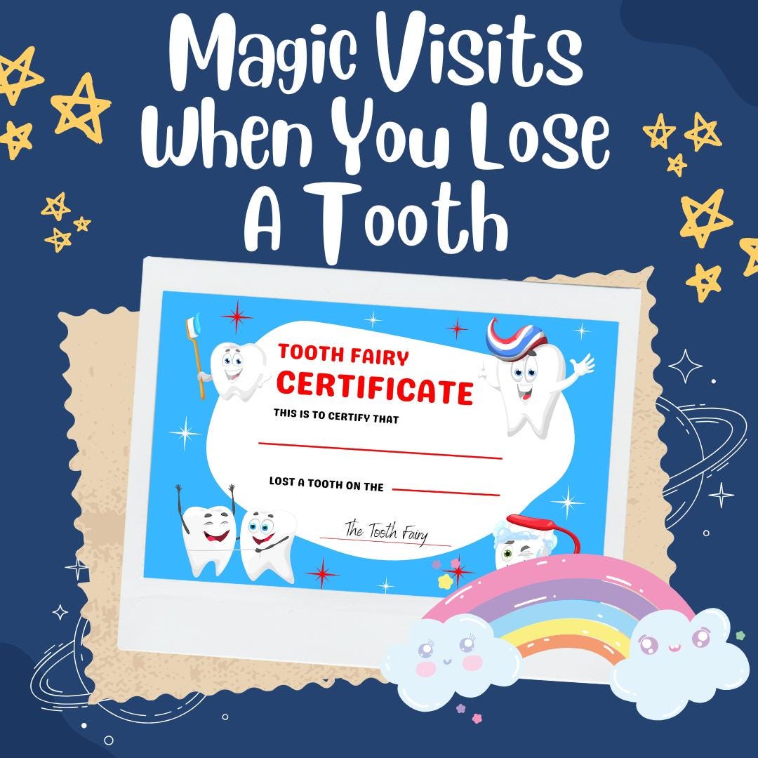 Printable Tooth Fairy Certificate: Lost Tooth Award Keepsake (PDF ...