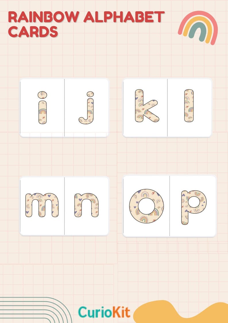 Rainbow Alphabet Flashcards for Kids | 13 Printable Pages | Upper ...
