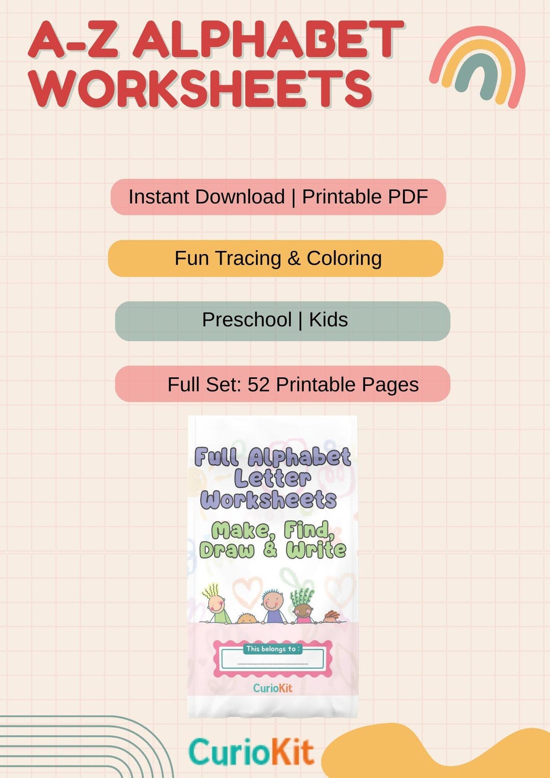 Alphabet Activity Pack: A-Z Printable Worksheets for Early Literacy ...