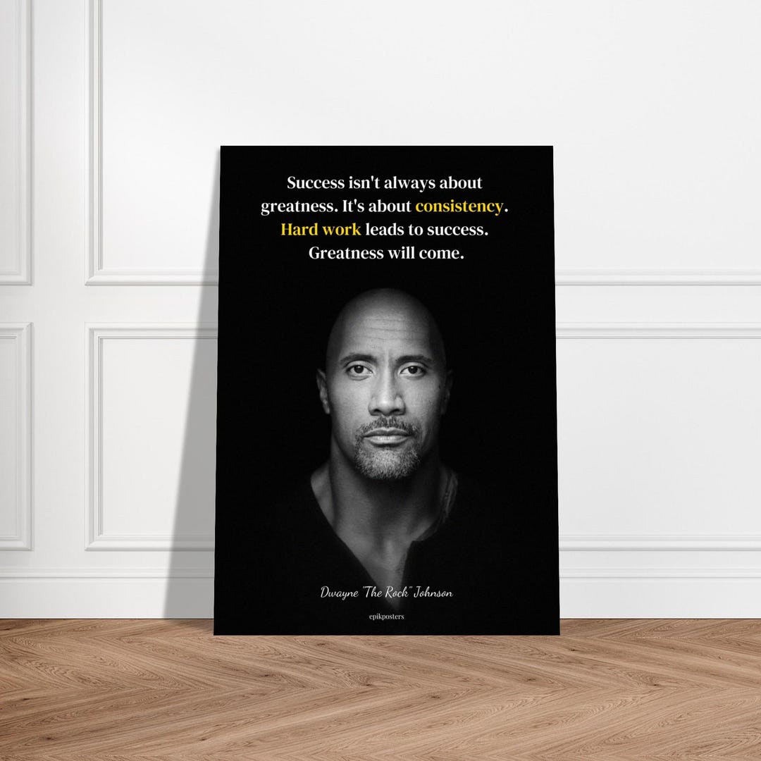 DIGITAL DOWNLOAD Motivational Poster of Dwayne "the Rock" Johnson ...