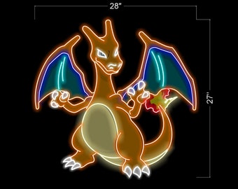 Neon Light Charizard - Etsy Israel
