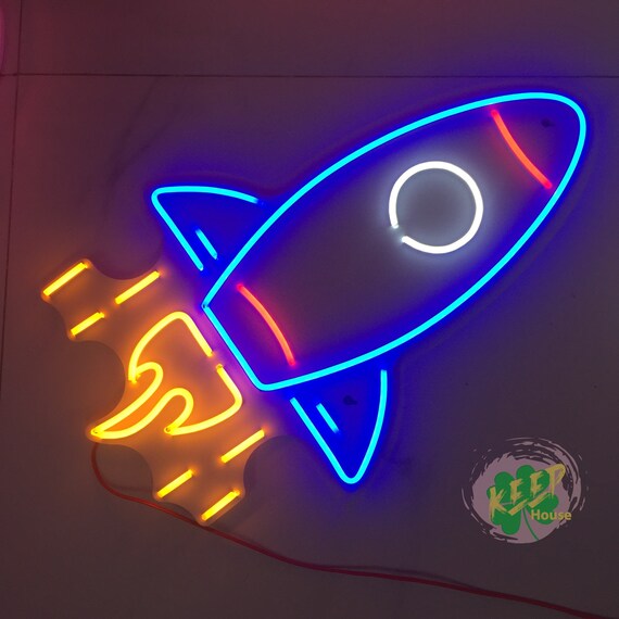 Rocket Neon Sign Custom LED Neon Sign Space Neon Sign Wall - Etsy