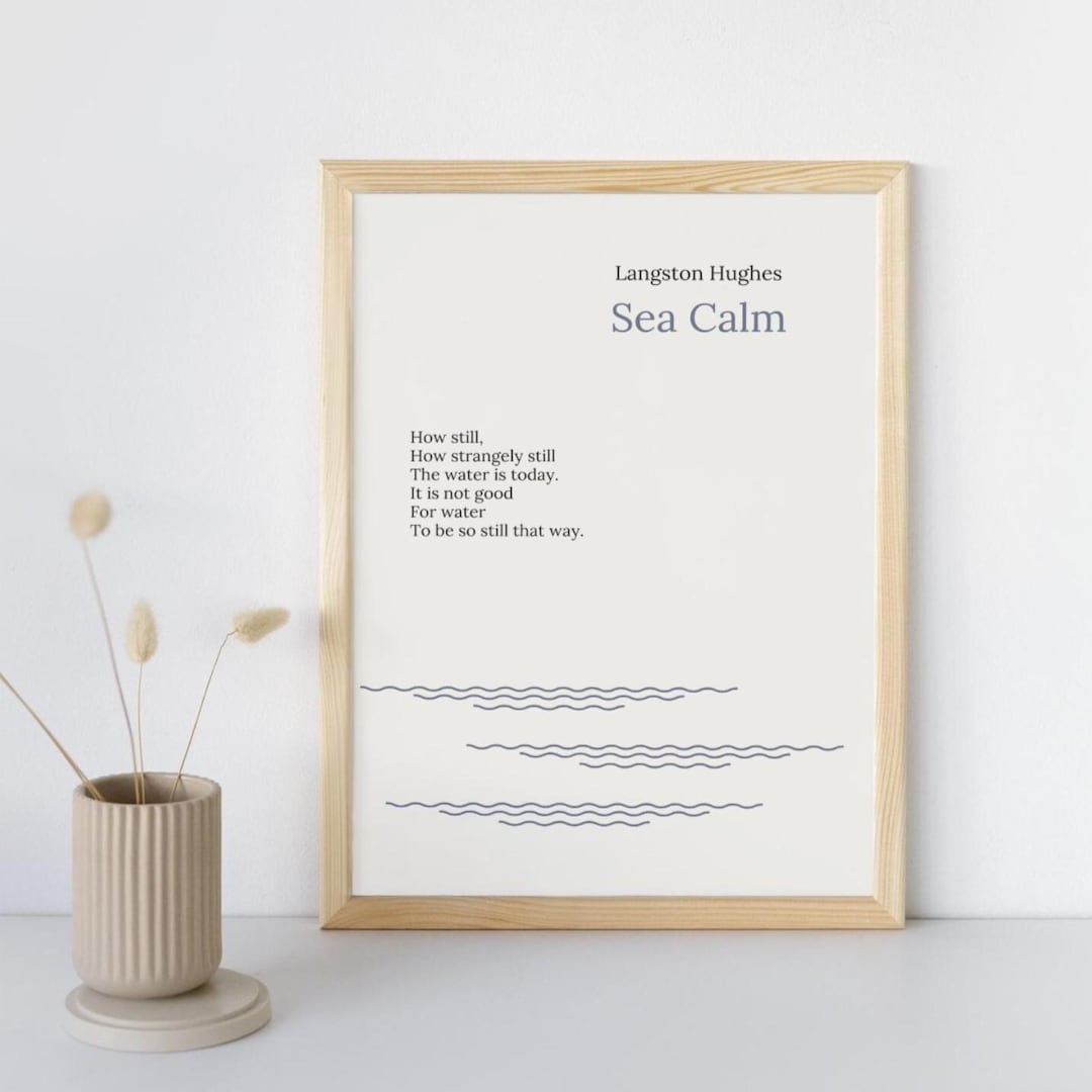 Poetry Print | Langston Hughes | Sea Calm | Digital Art | Ocean Poetry ...