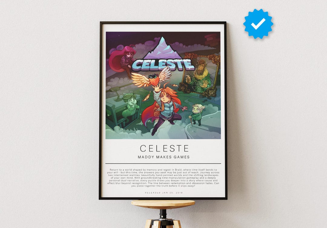 Celeste Poster | Gaming Poster | Video Game Prints | Wall Decor Posters ...