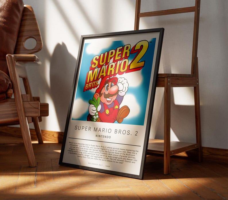 Super Mario Bros. 2 Poster | Gaming Poster | Video Game Prints | Wall ...
