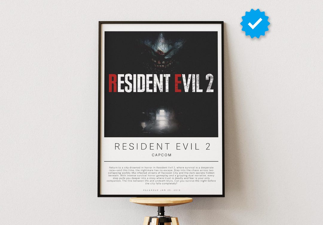 Resident Evil 2 Poster | Gaming Poster | Video Game Prints | Wall Decor ...