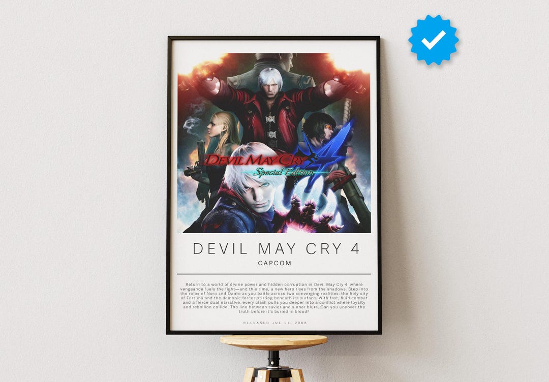 Devil May Cry 4 Poster | Gaming Poster | Video Game Prints | Wall Decor ...