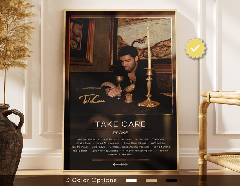 Drake Poster | Take Care Poster | 4 Color Options | Album Poster Prints ...