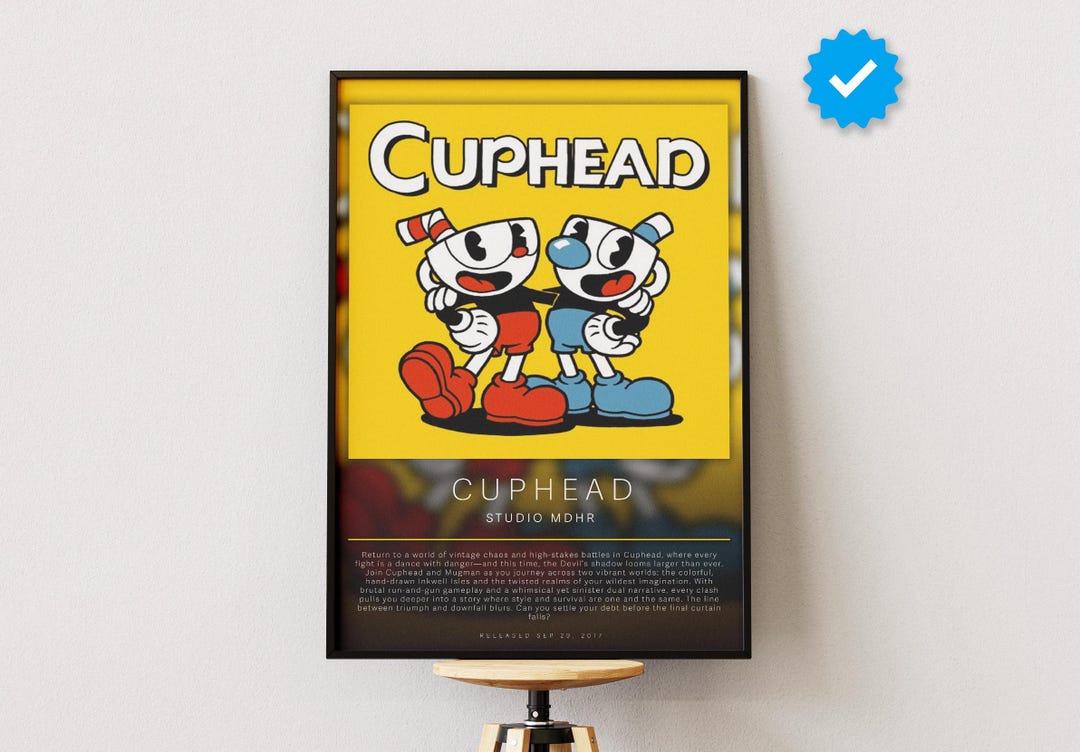 Cuphead Poster | Gaming Poster | Video Game Prints | Wall Decor Posters ...
