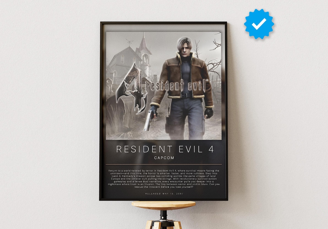 Resident Evil 4 Poster | Gaming Poster | Video Game Prints | Wall Decor ...