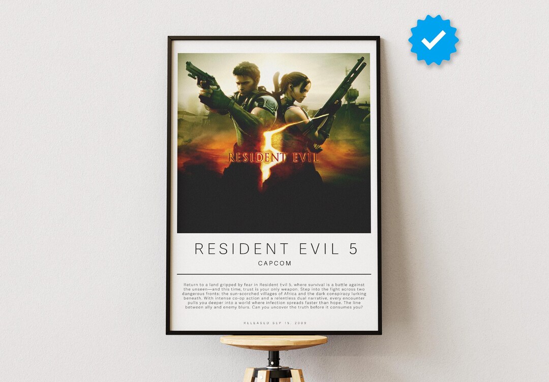Resident Evil 5 Poster | Gaming Poster | Video Game Prints | Wall Decor ...