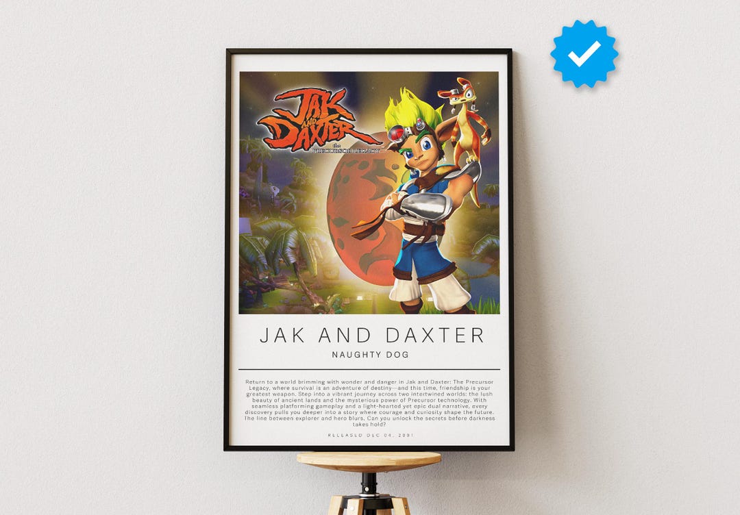 Jak and Daxter Poster | Gaming Poster | Video Game Prints | Wall Decor ...